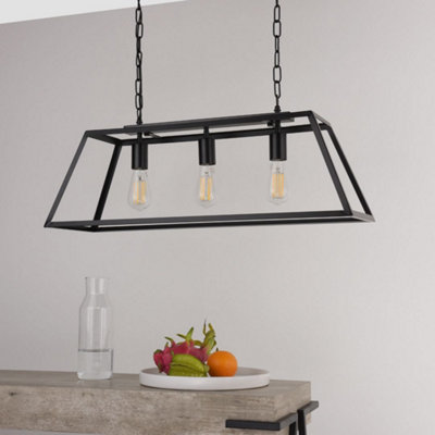 Pagazzi Charley 3 Light Matte Black Pendant Bar