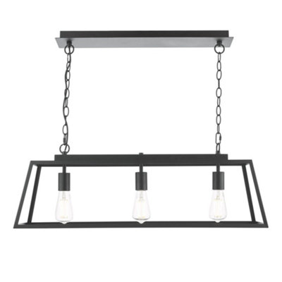 Pagazzi Charley 3 Light Matte Black Pendant Bar