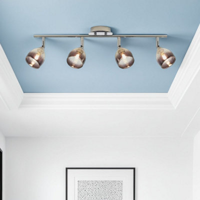Pagazzi Colby 4 Light Spot Polished Chrome And Smoked Glass Bar Flush ...