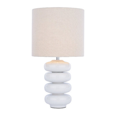 Pagazzi Dotty Ivory Shaded Table Lamp at B&Q