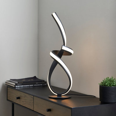 Shop Pagazzi Fraser Matt Black LED Table Lamp