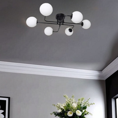 Pagazzi Parola 6 Light Matt Black Ceiling Light | DIY at B&Q