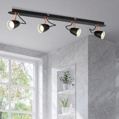 Pagazzi Petra Matt Black and Copper Spotlight Bar