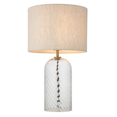 Pagazzi Robyn Glass Table Lamp with Grey Shade