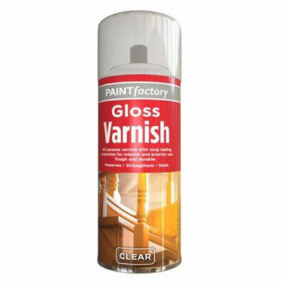 Paint Factory Clear Gloss Varnish Spray Can 250ml 7126