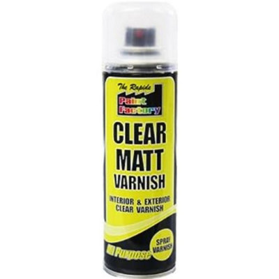 Paint Factory Clear Matt Varnish Spray Can 250ml