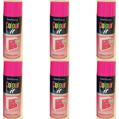 Paint Factory Colour It Quick Drying Paint 400ml Perfect Pink Gloss ...