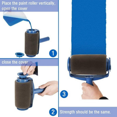 Paint Runner Pro Roller 8Pcs Brush Set Room Painting Wall Handle ...
