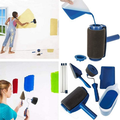Paint Runner Pro Roller 8Pcs Brush Set Room Painting Wall Handle ...
