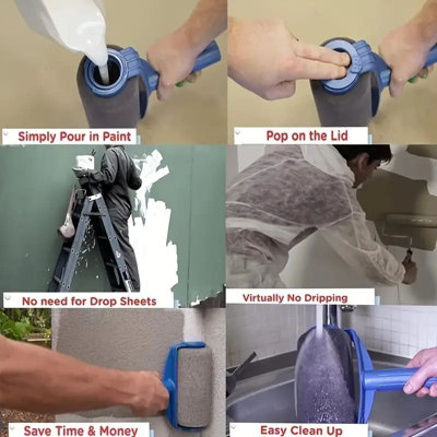 Paint Runner Pro Roller 8pcs Brush Set Room Painting Wall Handle ...