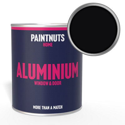 PaintNuts Aluminium Metal Window Door Weatherproof Gloss Paint - Jet Black - 500ml (RAL9005)