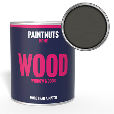 PaintNuts Wood Window Door Weatherproof Satin Paint - Umbra Grey - 250ml (RAL7022)
