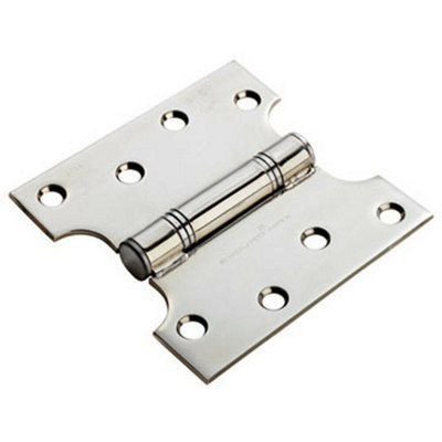 PAIR 101.6 x 101.6 x 3mm Parliament Hinge Bright Stainless Steel ...