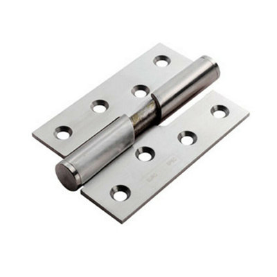 PAIR 102 x 76 x 3mm Right Handed Rising Butt Hinge Satin Stainless Steel