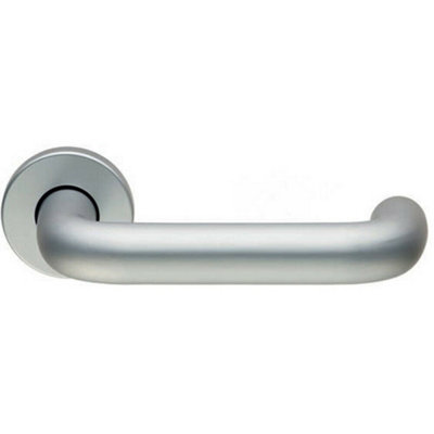 PAIR 22mm Round Bar Safety Lever on Round Rose Concealed Fix Satin ...