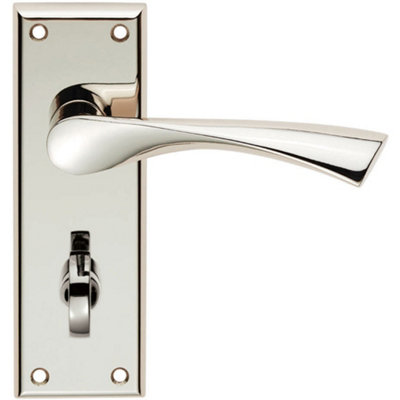 PAIR Angular Lever On Bathroom Backplate Door Handle 150 x 50mm ...