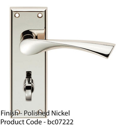 PAIR Angular Lever On Bathroom Backplate Door Handle 150 x 50mm ...