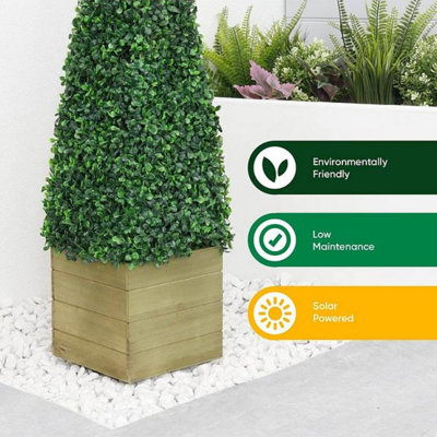 Pair - Artificial Pyramid Tree 90cm Decorative Topiary Plant for Indoor ...