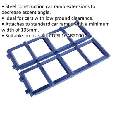 PAIR Car Ramp Extensions - 800kg Capacity per Pair - Attachments for ...