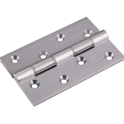 PAIR Double Steel Washered Butt Hinge - 102 x 67 x 4mm Satin Chrome ...