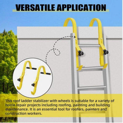 Pair Extension Ladder Roof Hook WHEEL Ladders Adapter Ladder Stabilizer ...