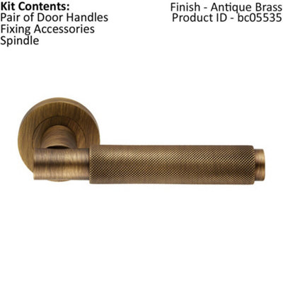 PAIR Knurled Grip Round Bar Handle on Round Rose Concealed Fix Antique ...