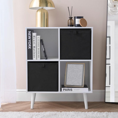 Pair of 2 Matte Velvet Cube Storage Boxes