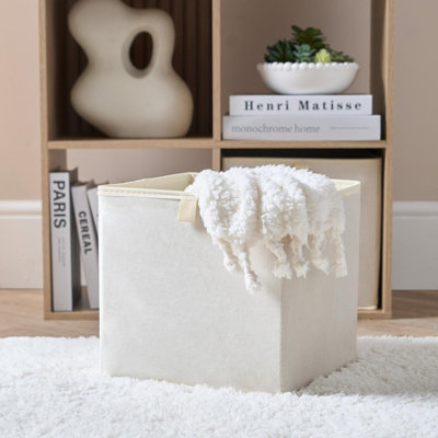 Pair of 2 Matte Velvet Cube Storage Boxes