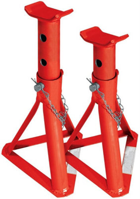 Pair of 2 Tonne Heavy Duty Steel Adjustable Fixed Base Axel Stands ...