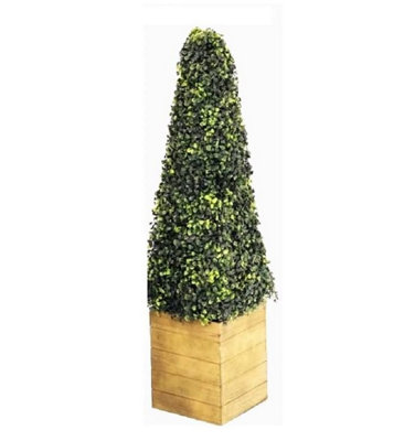 Pair of Artificial 3ft Pyramid Cone Tree Indoor Outdoor Wall Door ...