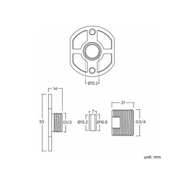 Pair of BSP Wall Mounting Bar Valve Fixing Brackets for Bar Shower Or ...