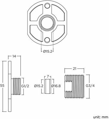 Pair of BSP Wall Mounting Bar Valve Fixing Brackets for Bar Shower Or ...