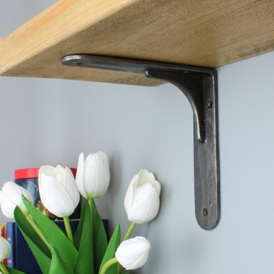 Pair of Corner Brace Gallows Style Antique Cast Iron Shelf Brackets ...