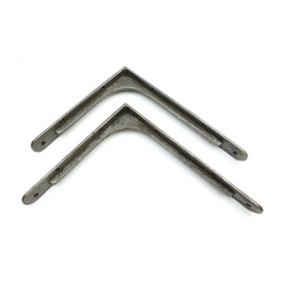 Pair of Corner Brace Gallows Style Antique Cast Iron Shelf Brackets ...