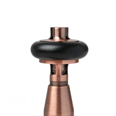 Pair of Corner Copper Wooden Head Radiator Valves