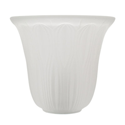 Pair of Frosted Etched Glass Shades with Traditional Shape for E14 and E27