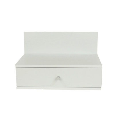 Pair of Kelly White Wall-Mounted Bedside Cabinets with Drawer - Modern ...