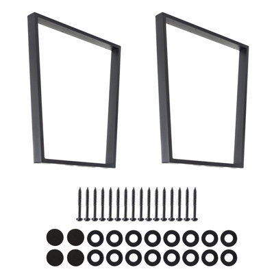 Pair of Large Black Angular Legs Industrial Design - For DIY, Furniture ...