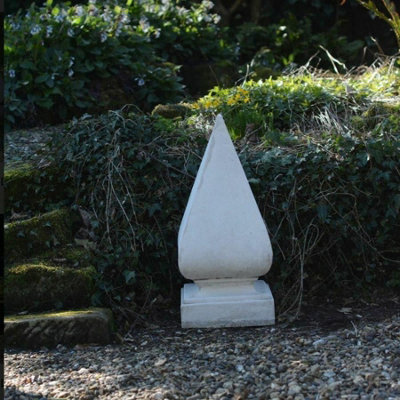 Pair of Large Stone Cast Pyramid Finials