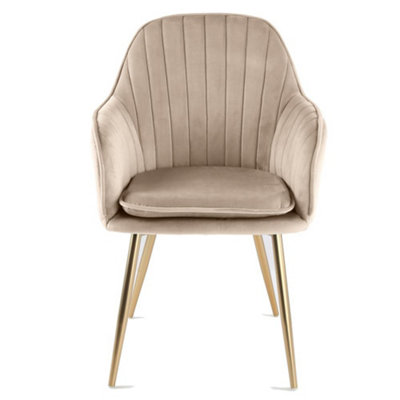 Upholstered Velvet Chairs Taupe
