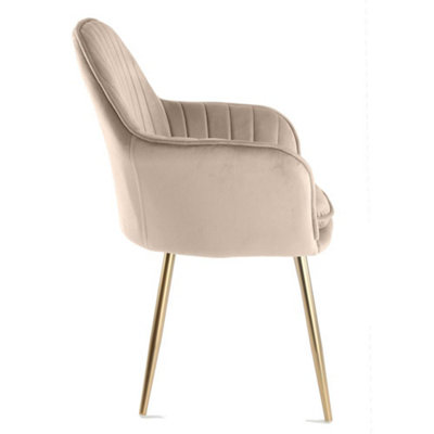 Upholstered Velvet Chairs Taupe