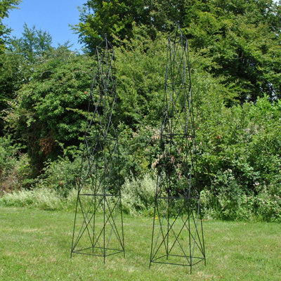 Pair of Roman Steel Garden Obelisks (2.1m)