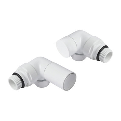 Pair Of Round White Corner Radiator Valves | DIY at B&Q
