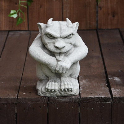 Pair Of Small Gargoyle Garden Statues