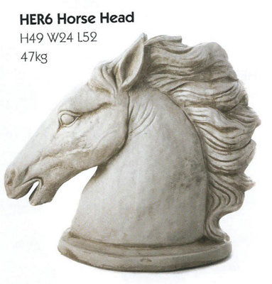 Pair of Stone Cast Stallion Horse Heads