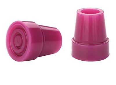 Pair of Walking Stick Rubber Ferrules Cane Tips Feet 19mm (3/4") - Purple