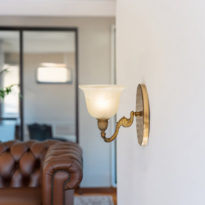 Pair of White Alabaster Glass Shades with Traditional Shape for E14 and E27
