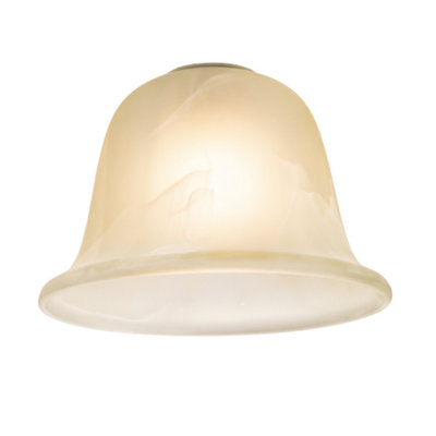 Pair of White Alabaster Glass Shades with Traditional Shape for E14 and E27