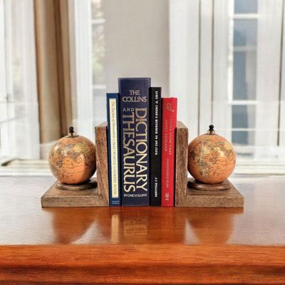 Pair of World Globe Bookends S