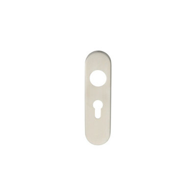 PAIR Radius Lock Euro Cylinder Plate Cover 170 x 45 x 8mm Satin Steel